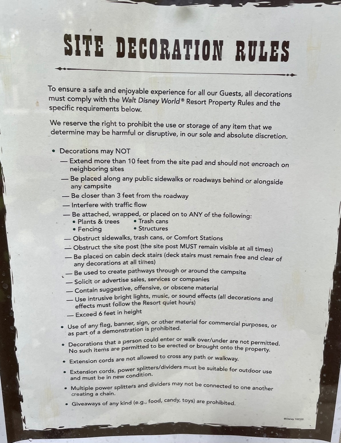 Fort-Wilderness-Resort-Campground-site-decor-rules | Imagine Camper